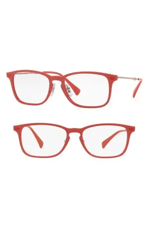 Ray-ban 56mm Square Full Rim Eyeglasses - Red