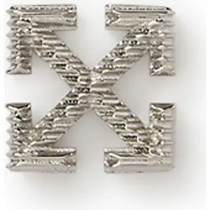 Off White Arrow Textured Mono Earring - Silver
