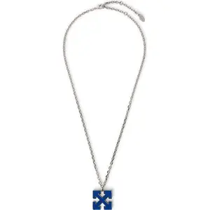 Off-White Arrow Pendant Necklace - Silver