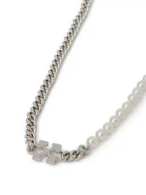 Off White Arrow Pearl Chain Necklace