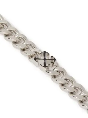 Off-White Enamel Arrow Bracelet - Silver