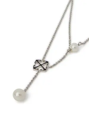 Off-White Arrow Pearl Necklace