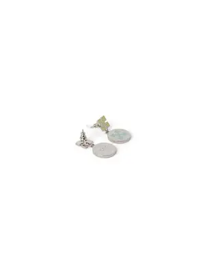 Off-White Arrow Button Earrings