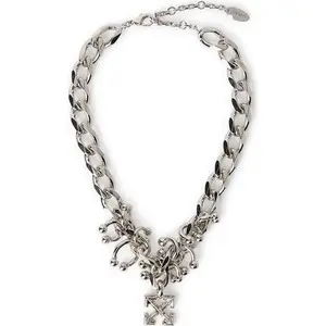 Off-White Piercing Arrow Chain Necklace - Silver