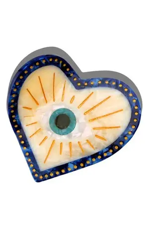 SOLAR ECLIPSE Hand-painted Heart Claw Clip - Blue