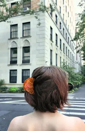 SOLAR ECLIPSE Hand-painted Bow Croissant Claw Clip