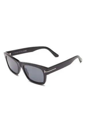 TOM FORD 55mm Polarized Rectangular Sunglasses