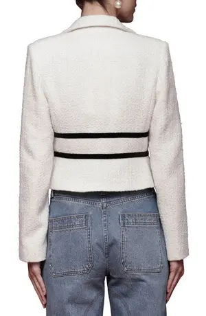 Avec Les Filles Bow Tweed Crop Jacket