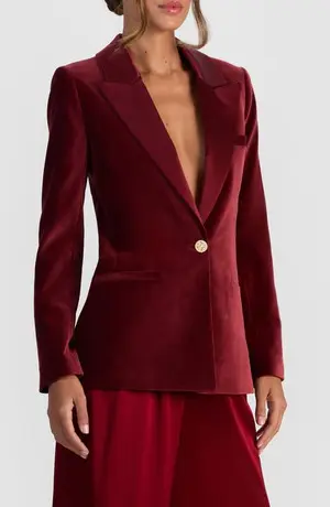 Alice + Olivia Silas Velvet Blazer