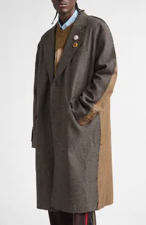 Martine Rose Half & Half Overcoat - Brown