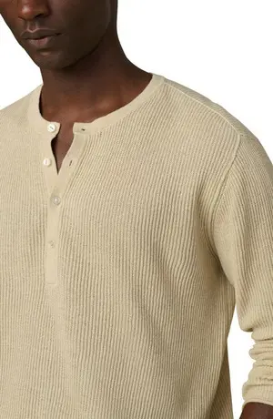 Joe's Jeans Cotton And Linen Henley Sweater