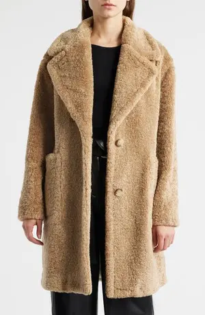 BOSS Faux Shearling Oversized Coat