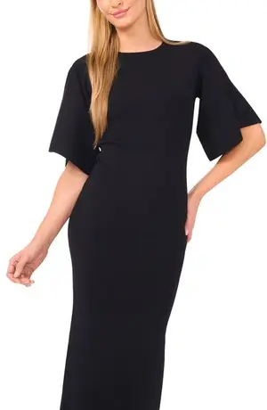 Ted Baker London Flare Sleeve Midi Dress - Rich Black