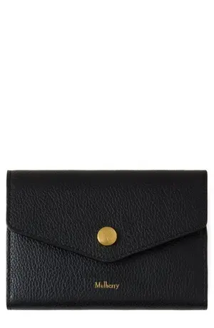 Mulberry Snap Leather Wallet - Black