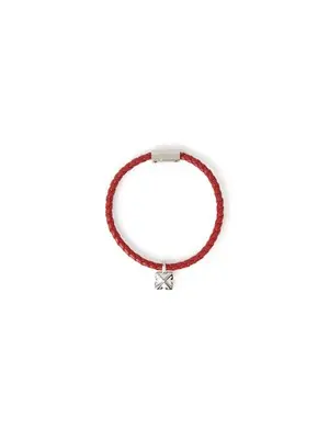 Off White Arrow Leather Bracelet - Silver