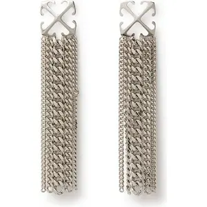 Off White Arrow Chain Pendant Earrings - Gold