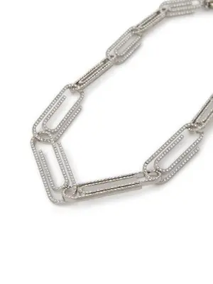 Off-White Paperclip Chain Strass Necklace - Silver