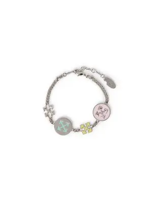 Off-White Arrow Button Bracelet - Silver