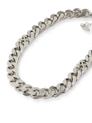 Off-White Arrow Chain Textured Necklace - Silver