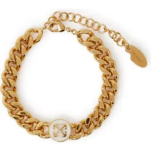 Off White Round Arrow Bracelet - Gold