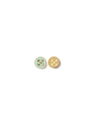 Off-White Arrow Button Studs Earrings - Gold