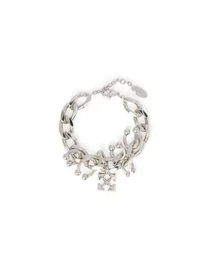 Off White Piercing Arrow Chain Bracelet - Silver