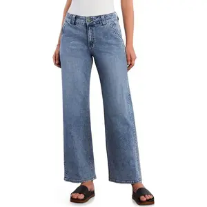 WASH LAB DENIM Kellie High-waist Relaxed Straight-leg Jeans - Atlantic Blue