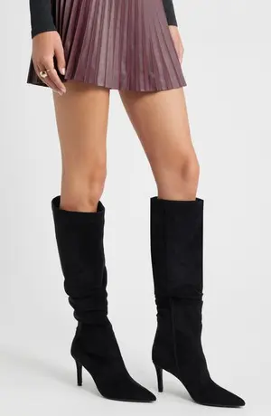 OPEN EDIT Ariana Pointed Toe Knee High Boots - Black