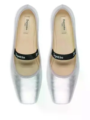 Repetto Lisbeth Square-toe Strap Ballet Flats - Silver