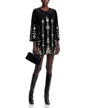 Johnny Was Bounce Velour Kimono Sleeve Dress