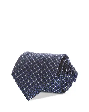 Bloomingdale'S Geometric Print Silk Tie - Navy