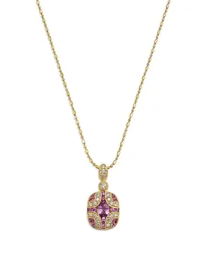 Bloomingdale'S 14k Yellow Pink Sapphire & Diamond Pendant Necklace - Gold