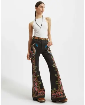 La DoubleJ Superflare Printed Jeans - Eve Placee Black