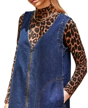 RO&ZO Sleeveless Denim Mini Dress