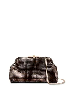 REISS Adaline Crystal Clutch - Chocolate