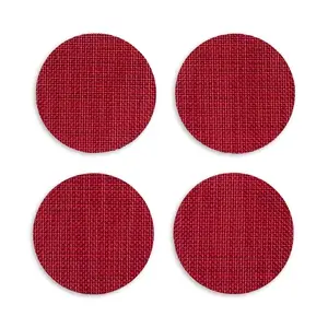 CHILEWICH Mini Basketweave Round Coasters, Set Of 4
