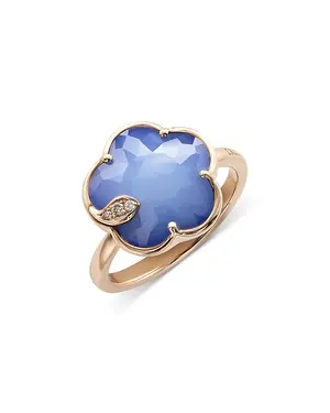 Pasquale Bruni 18k Diamond And Gemstone Flower Ring - Rose Gold