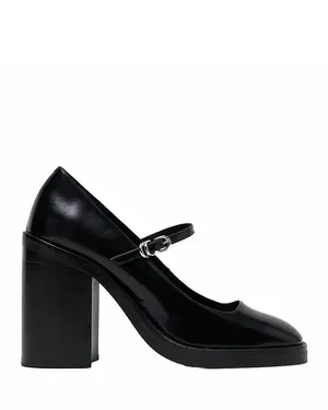 Maje Fauriz Leather Mary Jane Pumps
