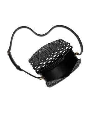 Simkhai Mccall Laser Cut Leather Clutch - Black