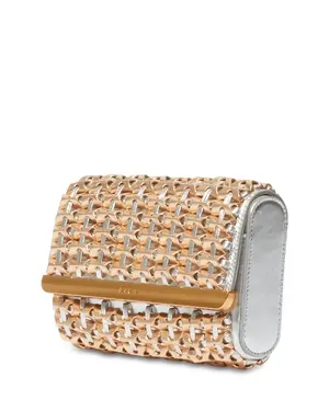 Simkhai Rola Beaded Metallic Leather Clutch