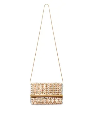 Simkhai Rola Beaded Metallic Leather Clutch