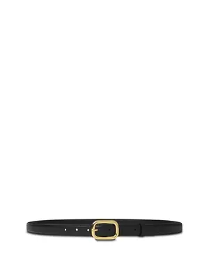 FRAME The Rounded Buckle Leather Belt - Black
