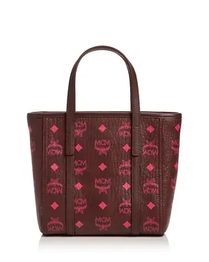 Mcm Toni Mini Visetos Shopper Tote - Cinnamon