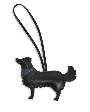 Clare V. Coqui Leather Dog Fob - Black