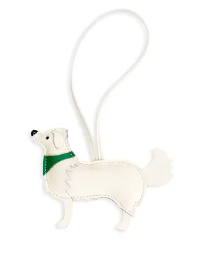 Clare V. Paco Leather Dog Fob - Cream