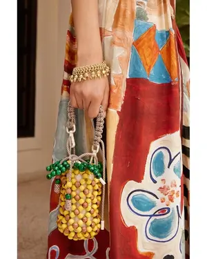 ALEMAIS Beaded Pineapple Bucket Bag - Multi