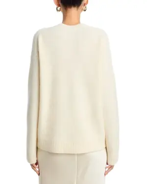 Vince Boiled Cashmere Crewneck Sweater - Off White