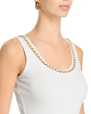 Generation Love Mabel Chain Trim Top - White