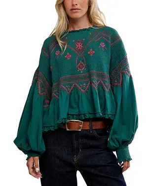 Free People Embroidered Blouses