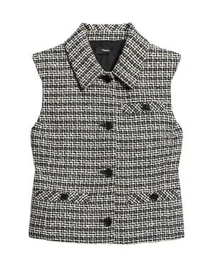 Theory Striped Tweed Vest
